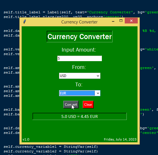 Simple Currency Converter Using Tkinter In Python Free Source Code